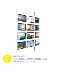 Multi-poster display with LED